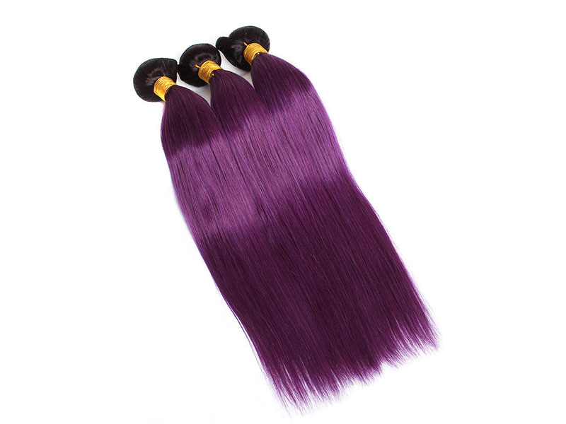 Ombre Remy Human Hair #1B/Purple Straight