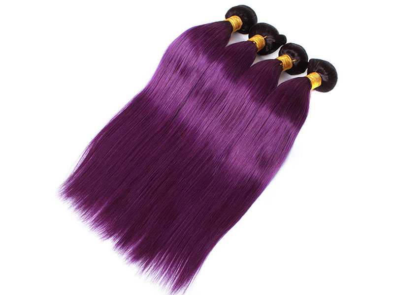 Ombre Remy Human Hair #1B/Purple Straight