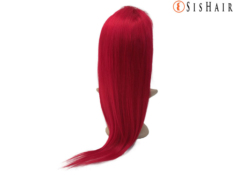 150% Density Transparent Lace Front Wigs Straight Red